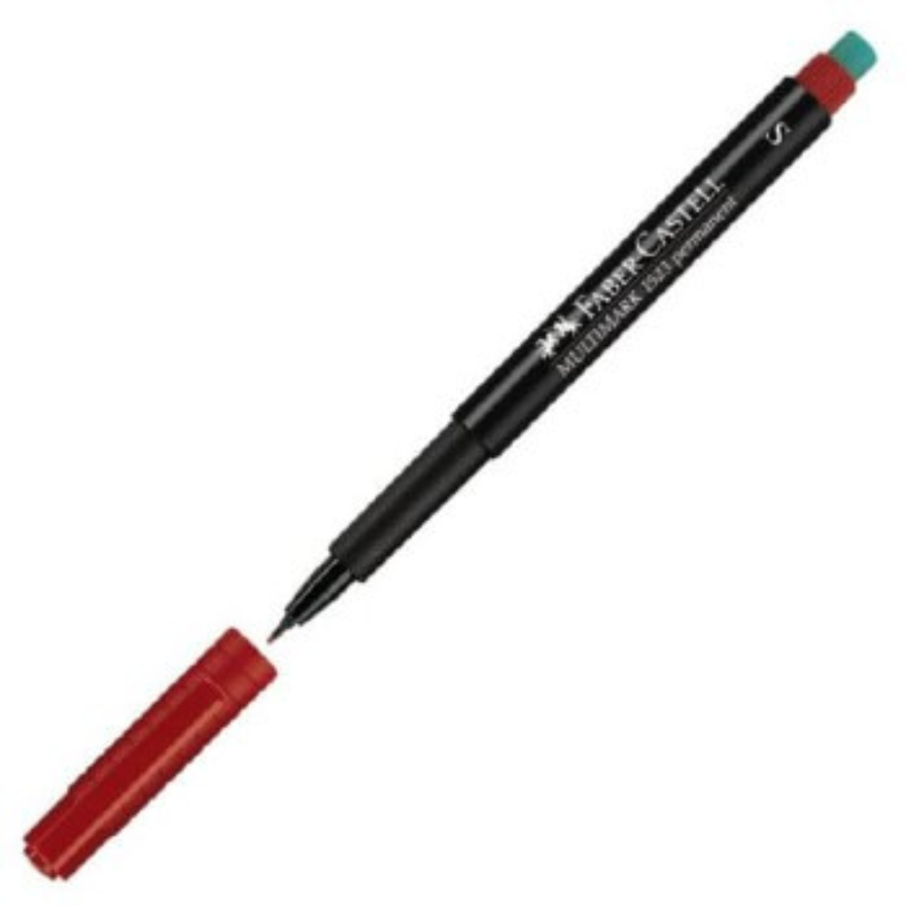Faber-Castell Multimark Permanent Marker Red Super-Fine – Mulveys.ie