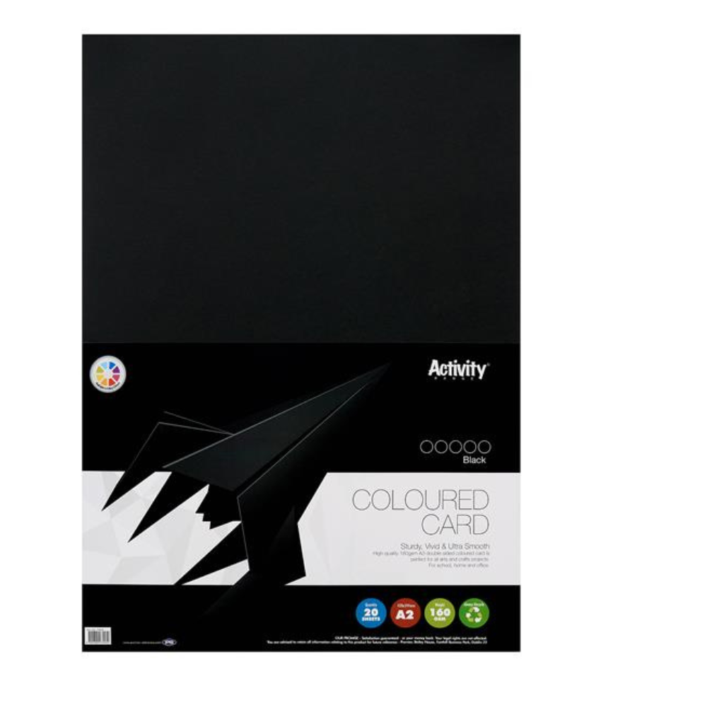 Premier Activity A2 160gsm Card 20 Sheets - Black – Mulveys.ie