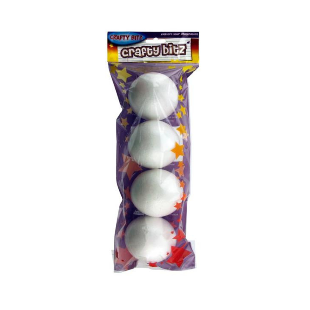 Crafty Bitz Pkt.4 Polystyrene Balls - 7cm – Mulveys.ie