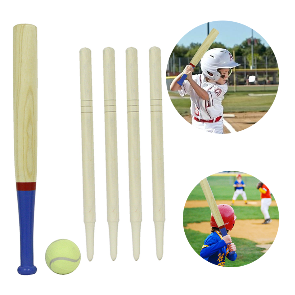 6 Piece Wooden Rounders Set & Carry Bag Outdoor Garden Family Kids Gam ...