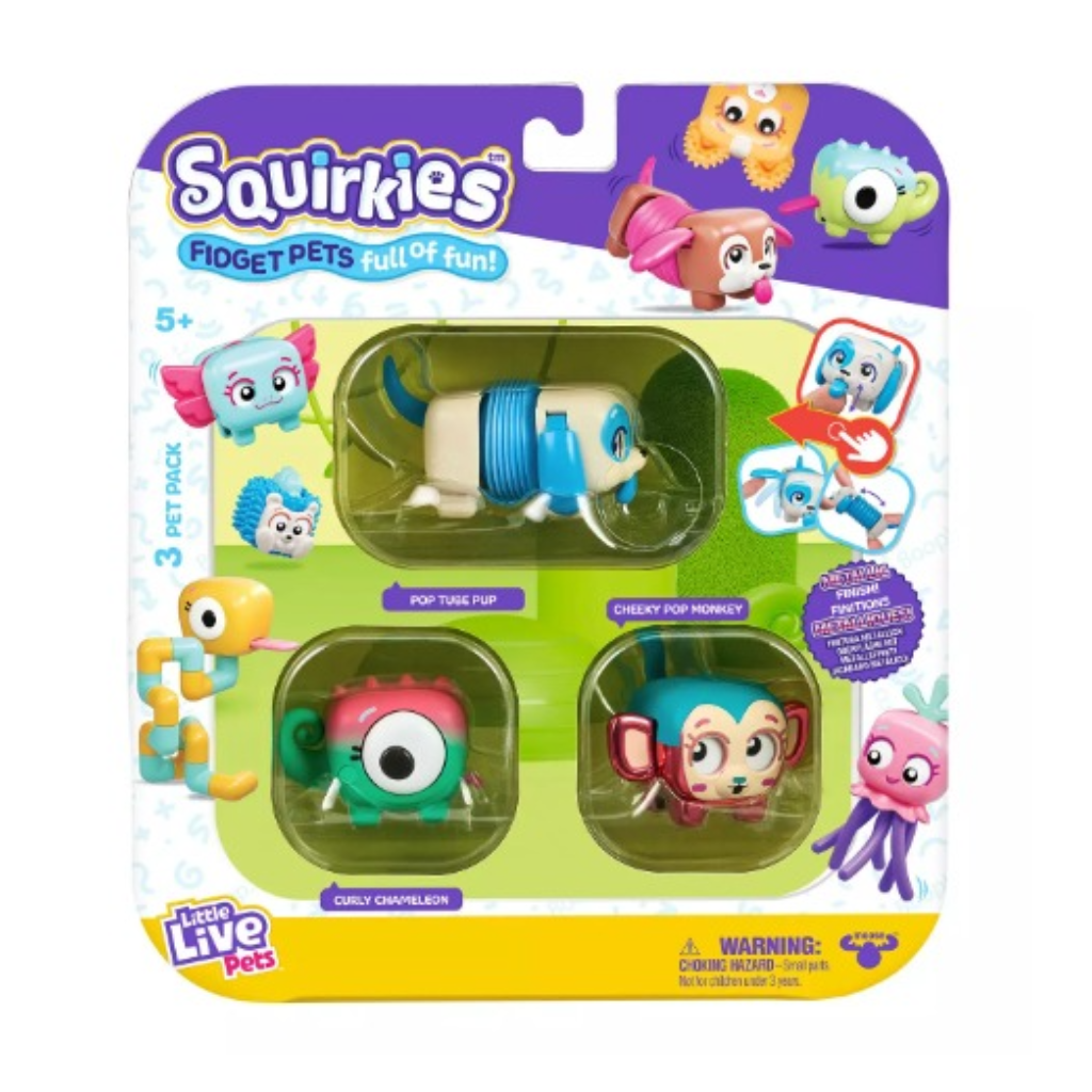 Little Live Pets Squirkies: 3 Pack: Metallic Cheeky Pop Monkey – Mulveys.ie