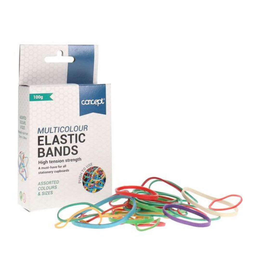 Concept 100g Box Elastic Bands Asst Sizes – Mulveys.ie